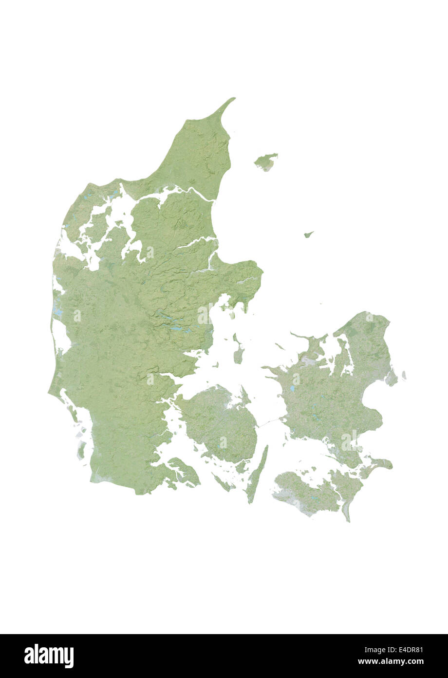 Denmark, Relief Map Stock Photo - Alamy