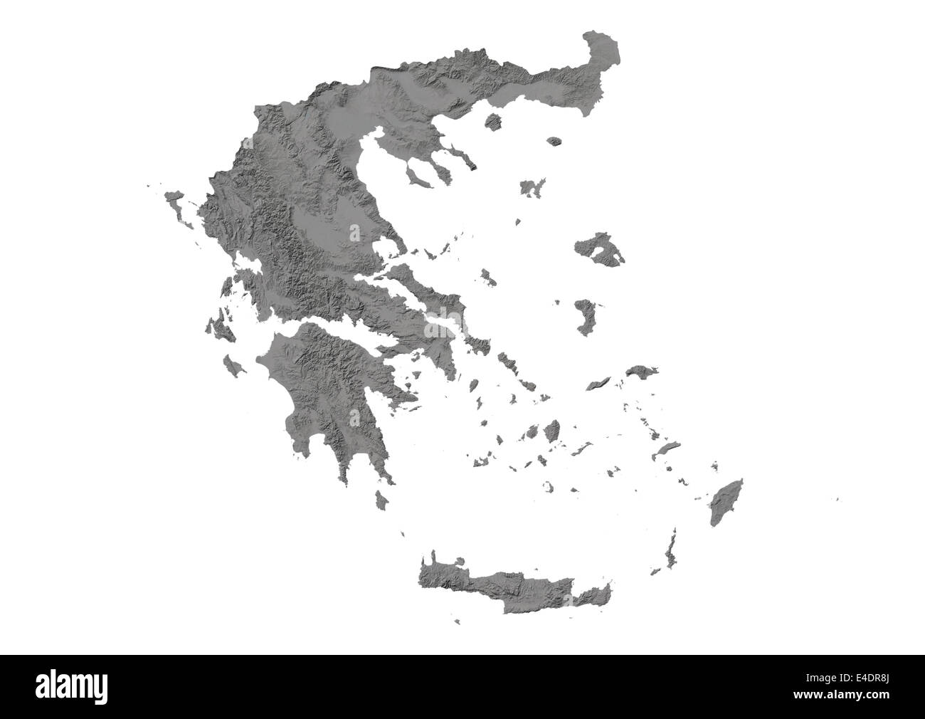 Greece, Relief Map Stock Photo - Alamy