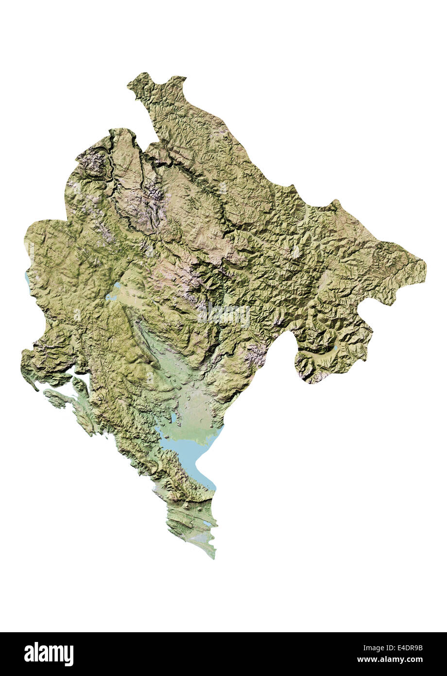 Montenegro, Relief Map Stock Photo - Alamy