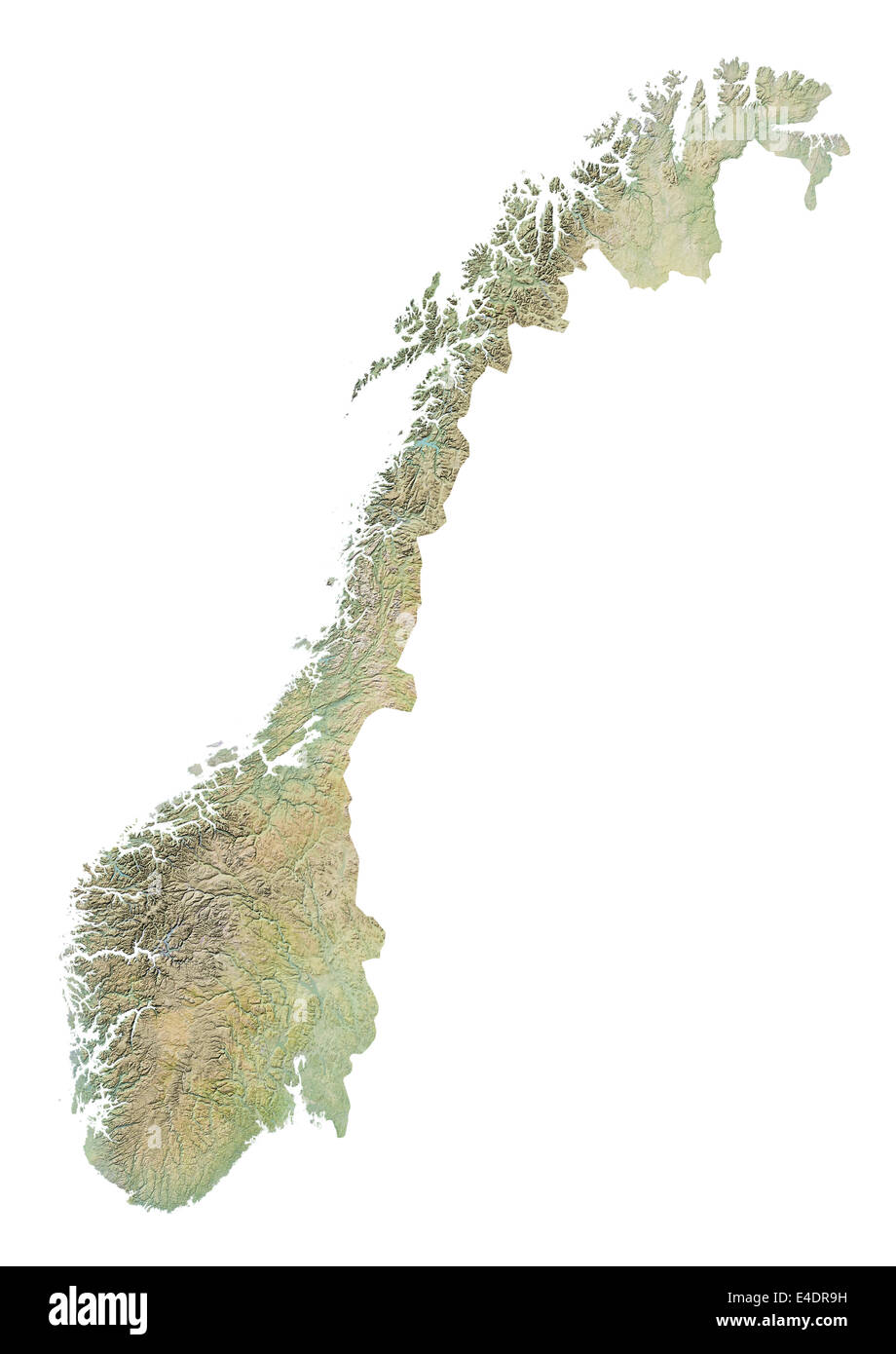 Norway, Relief Map Stock Photo - Alamy