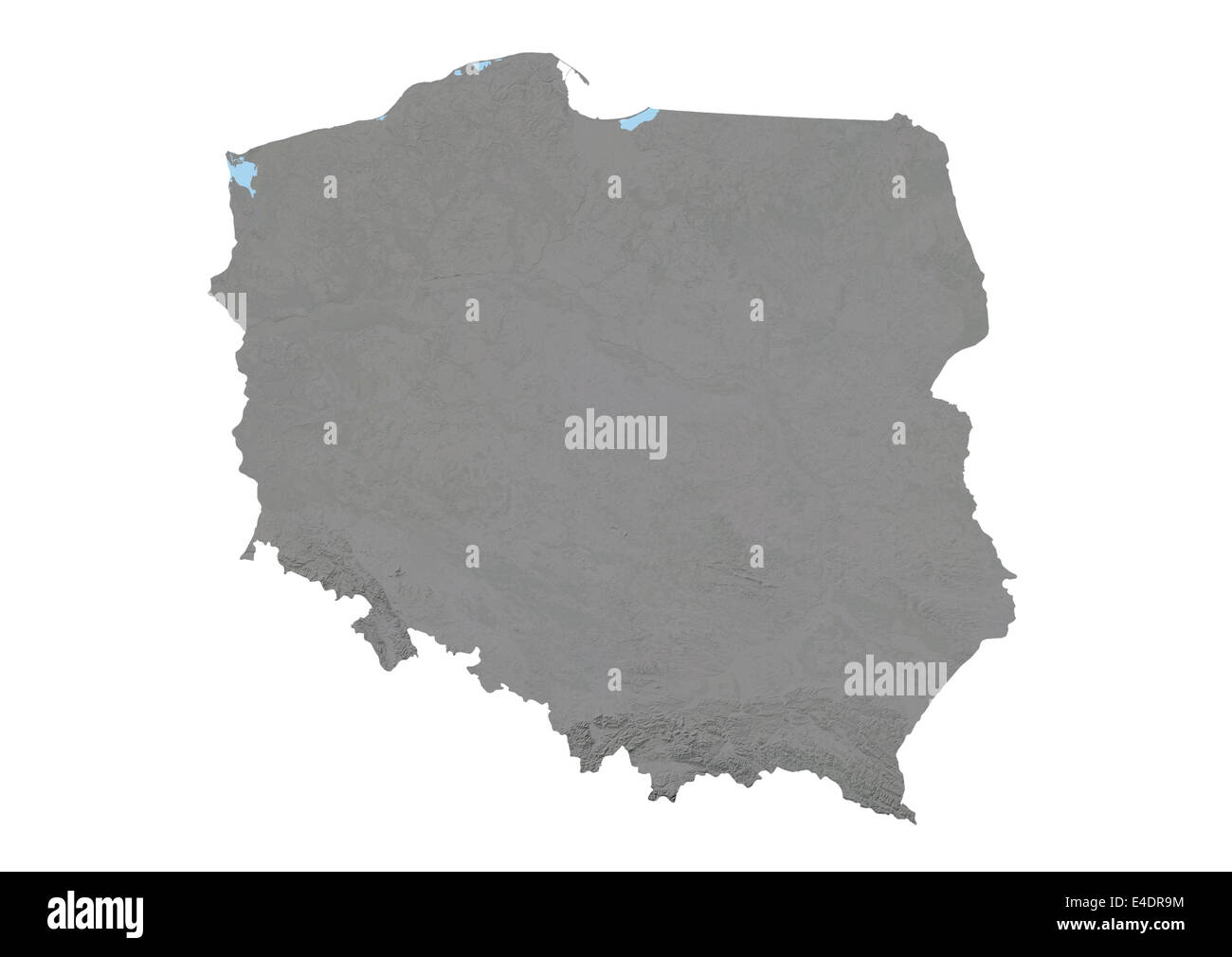 Poland, Relief Map Stock Photo - Alamy