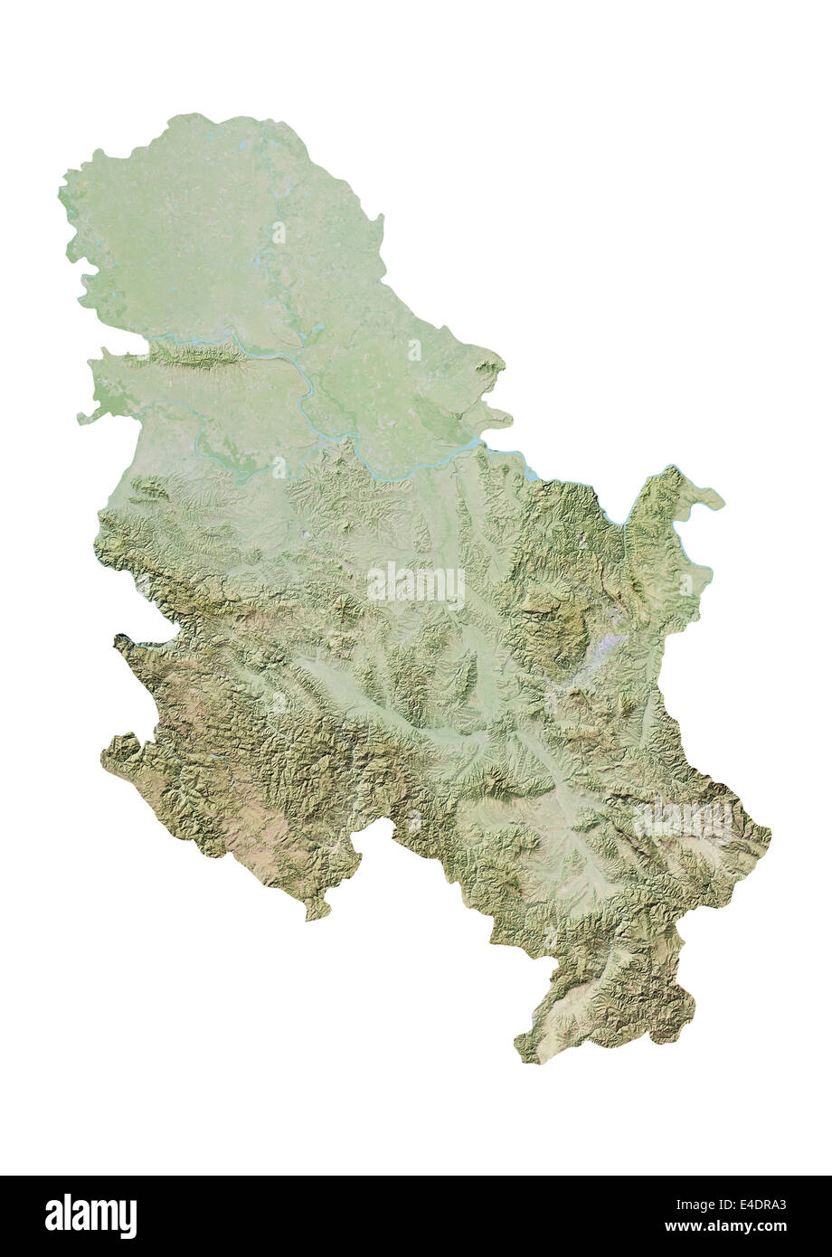 Serbia, Relief Map Stock Photo - Alamy