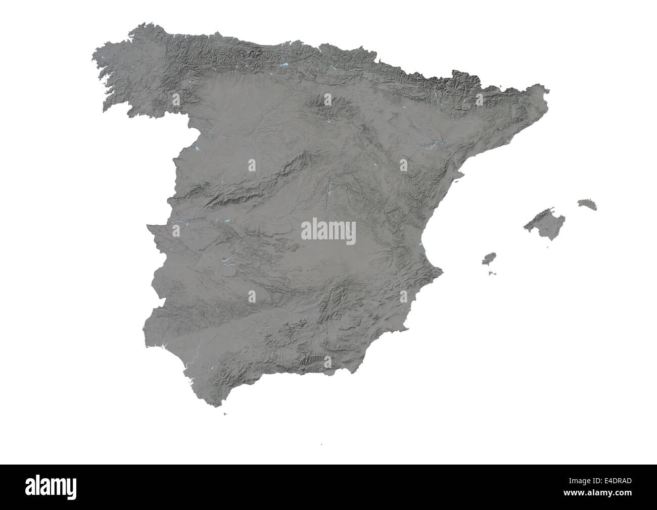 Spain, Relief Map Stock Photo - Alamy