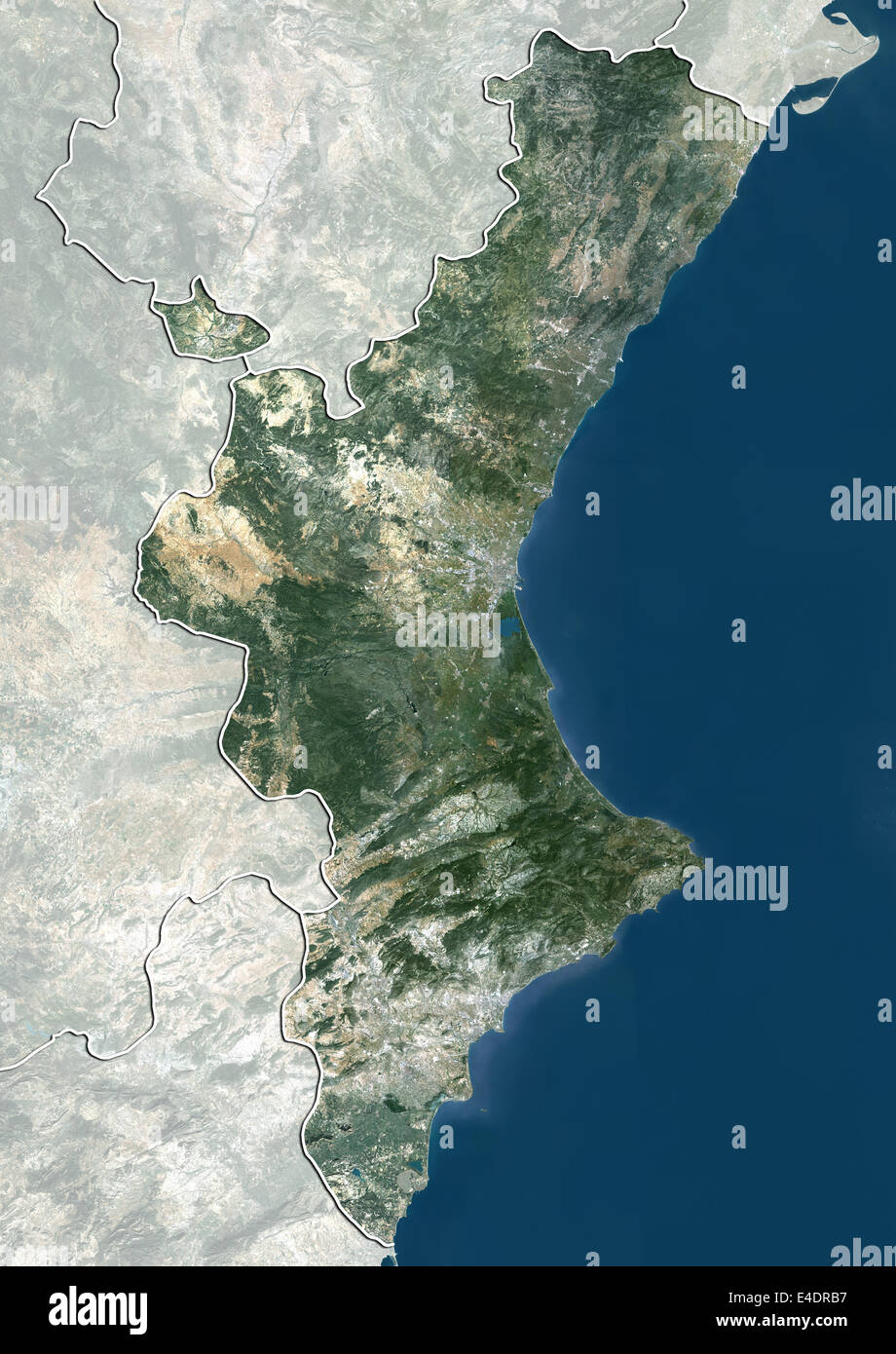 Valencia, Spain, True Colour Satellite Image Stock Photo - Alamy
