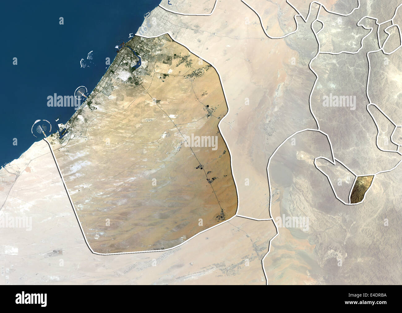 Emirate of Dubai, United Arab Emirates, True Colour Satellite Image ...