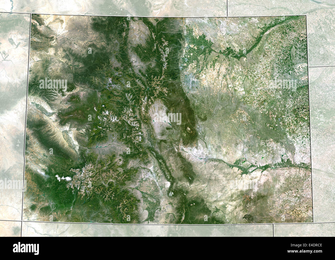 State Of Colorado United States True Colour Satellite Image Stock state-of-colorado-united-states-true-colour-satellite-image-stock