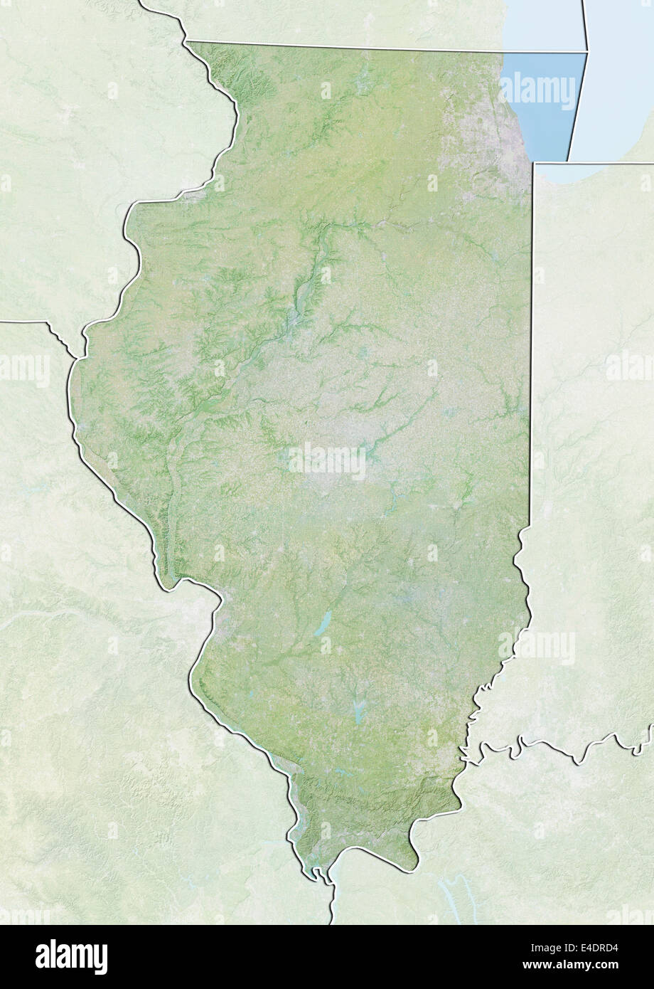 Illinois relief map hi-res stock photography and images - Alamy