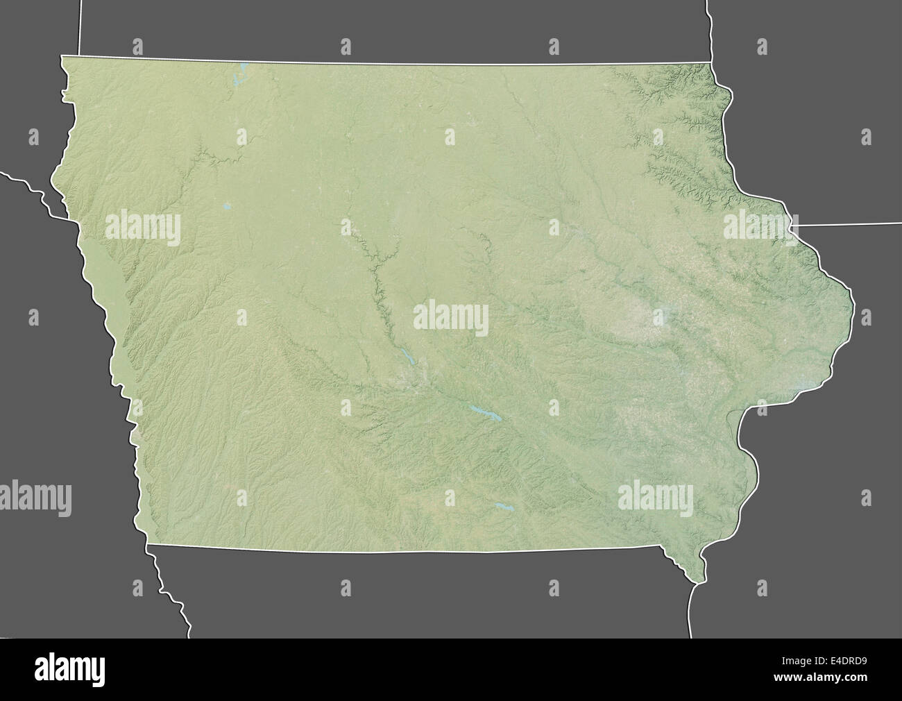 Iowa relief map hi-res stock photography and images - Alamy
