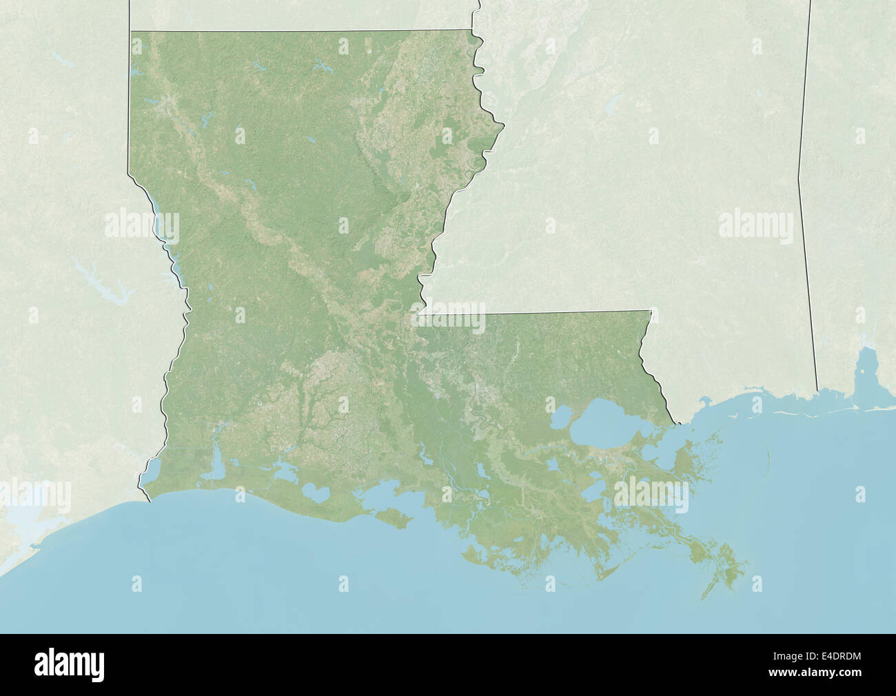 Physical map of louisiana hi-res stock photography and images - Alamy