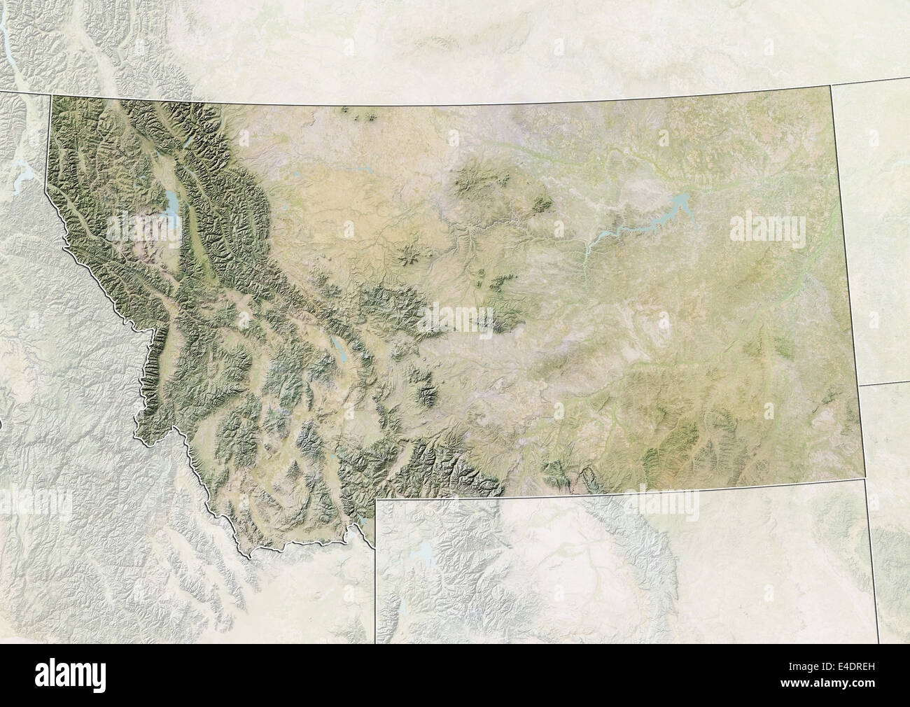 Physical map montana hi-res stock photography and images - Alamy