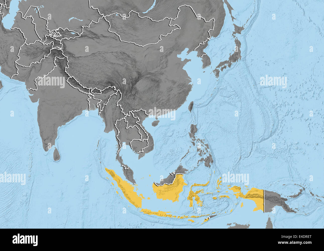 Indonesia, Relief Map Stock Photo - Alamy