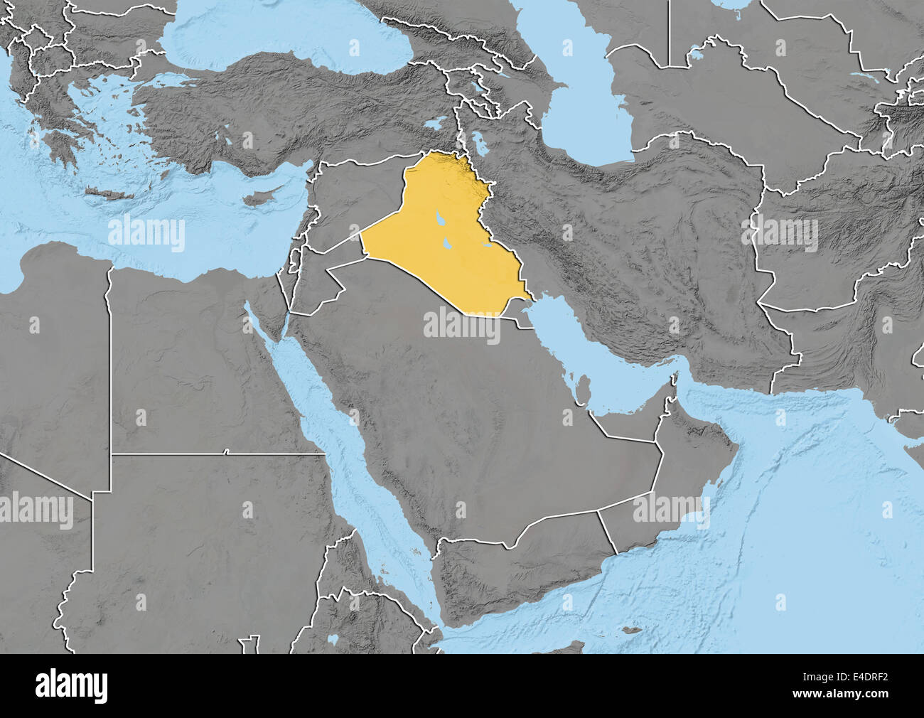 Iraq, Relief Map Stock Photo - Alamy