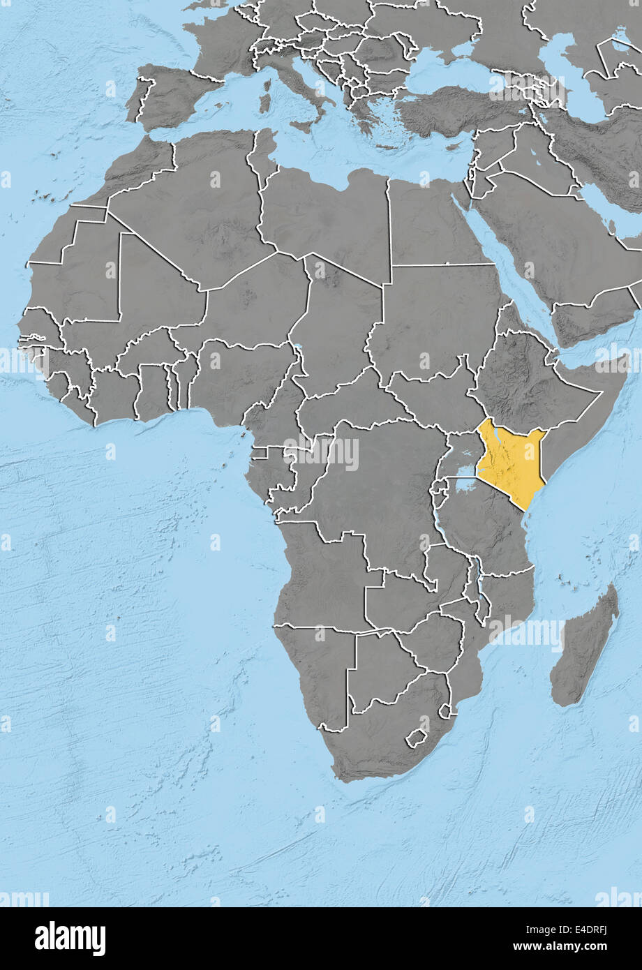Kenya, Relief Map Stock Photo - Alamy