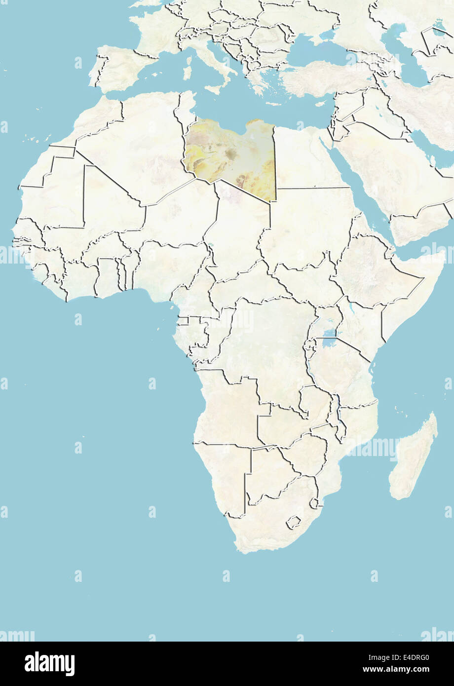 Libya, Relief Map Stock Photo - Alamy