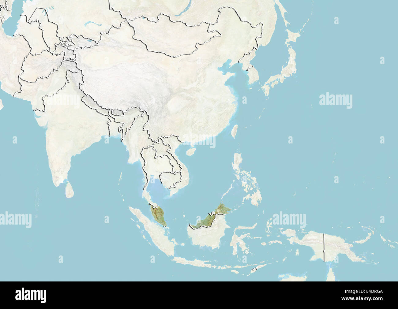 Malaysia, Relief Map Stock Photo - Alamy