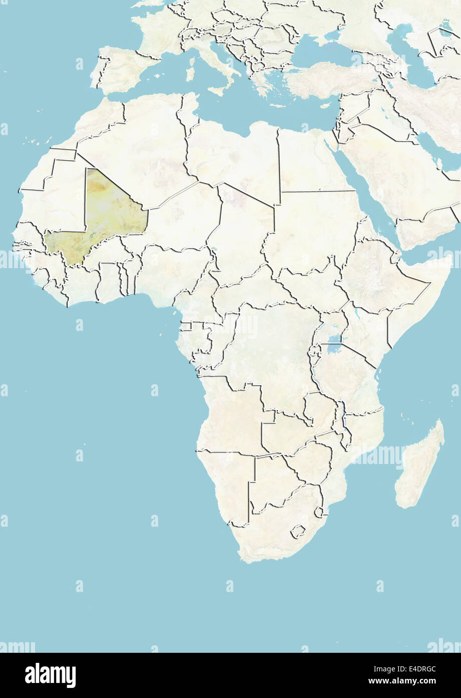 Mali, Relief Map Stock Photo - Alamy