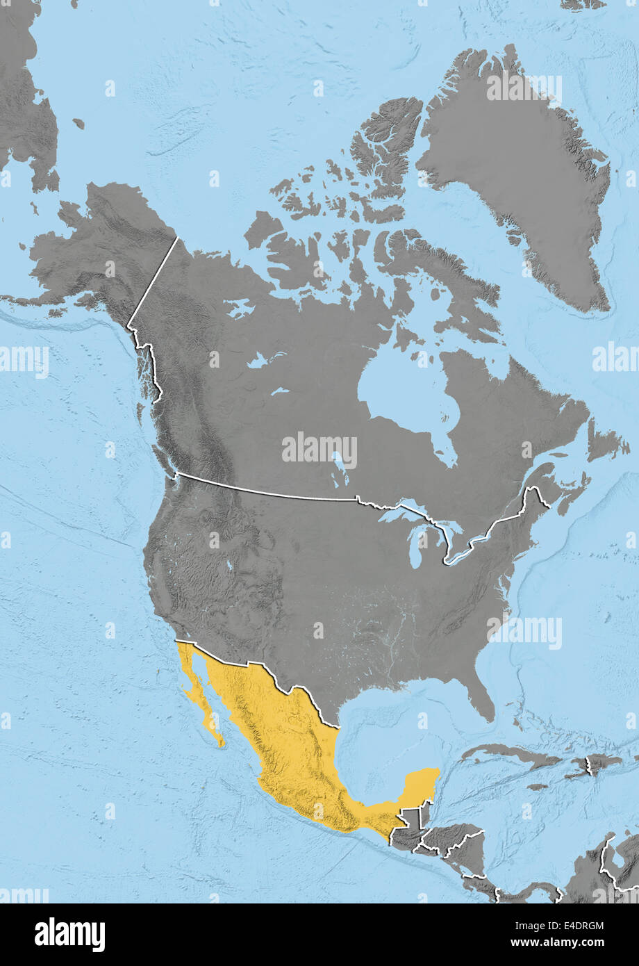 Mexico, Relief Map Stock Photo - Alamy