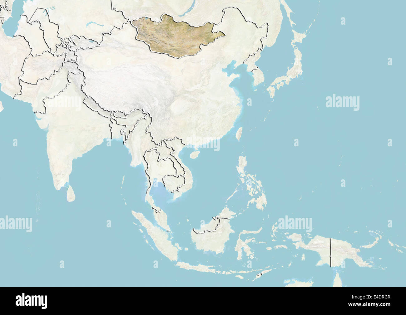 Mongolia Map Satellite Geography High Resolution Stock Photography and ...