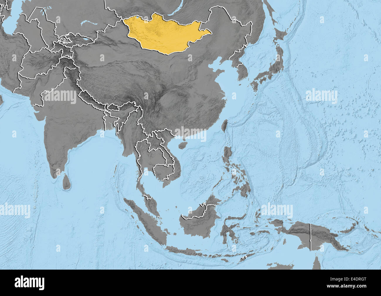 Mongolia map satellite geography hi-res stock photography and images ...
