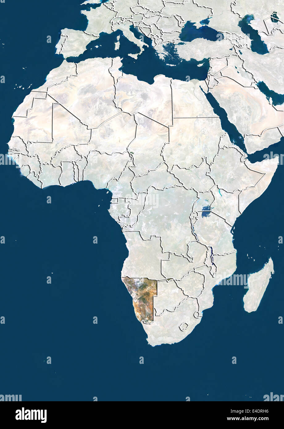 Namibia, Satellite Image Stock Photo - Alamy