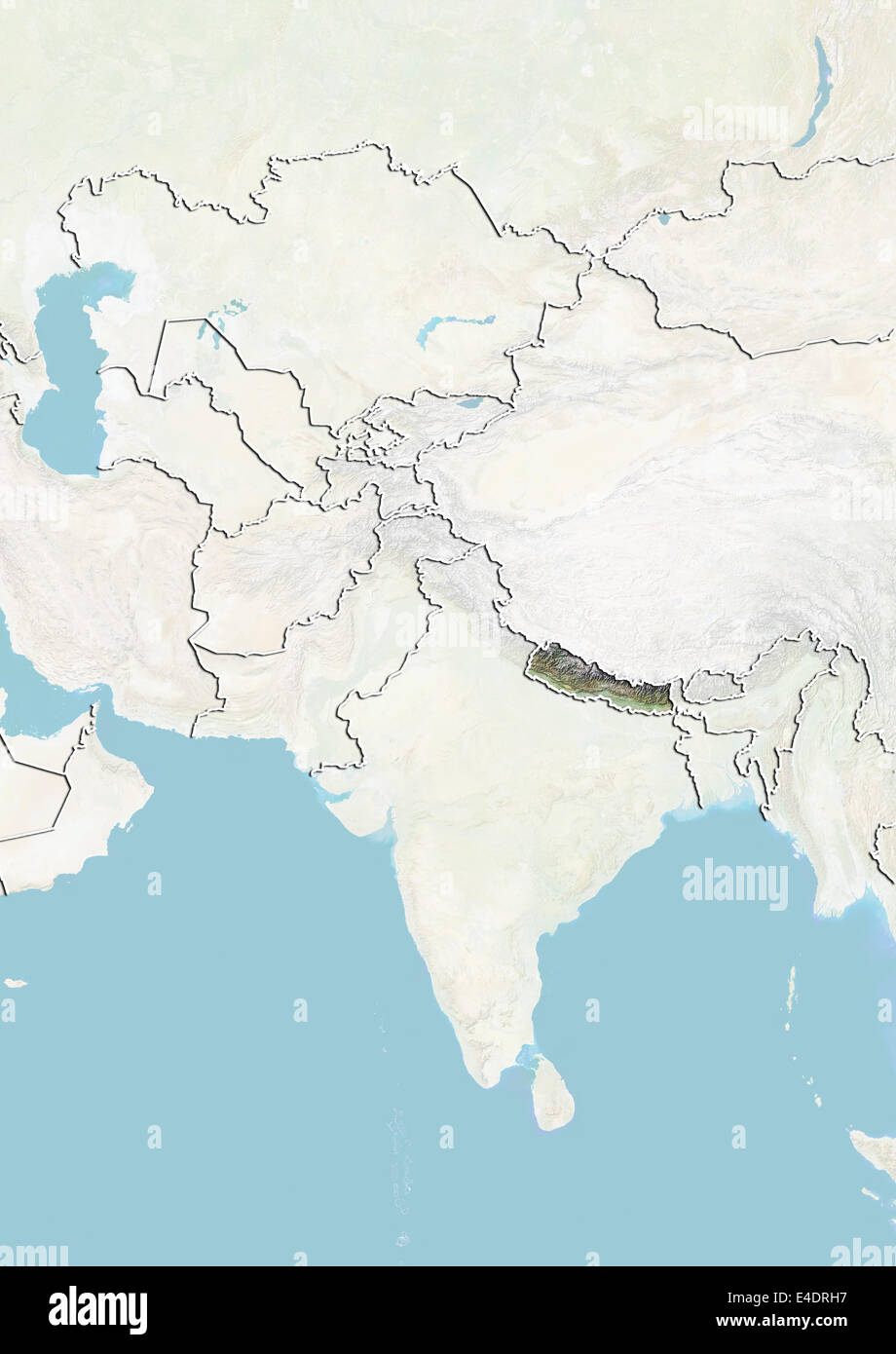 Nepal, Relief Map Stock Photo - Alamy