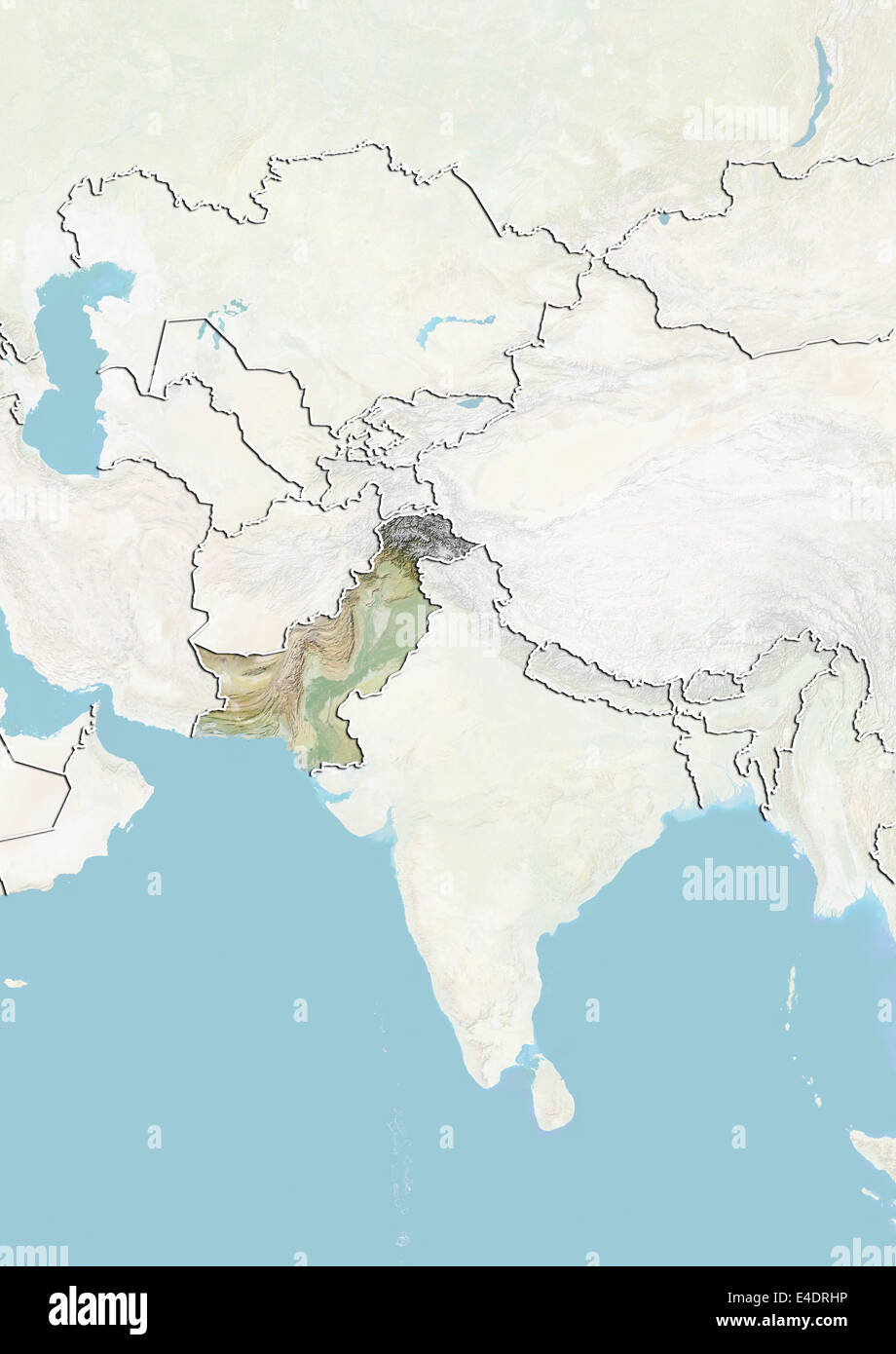 Pakistan, Relief Map Stock Photo - Alamy