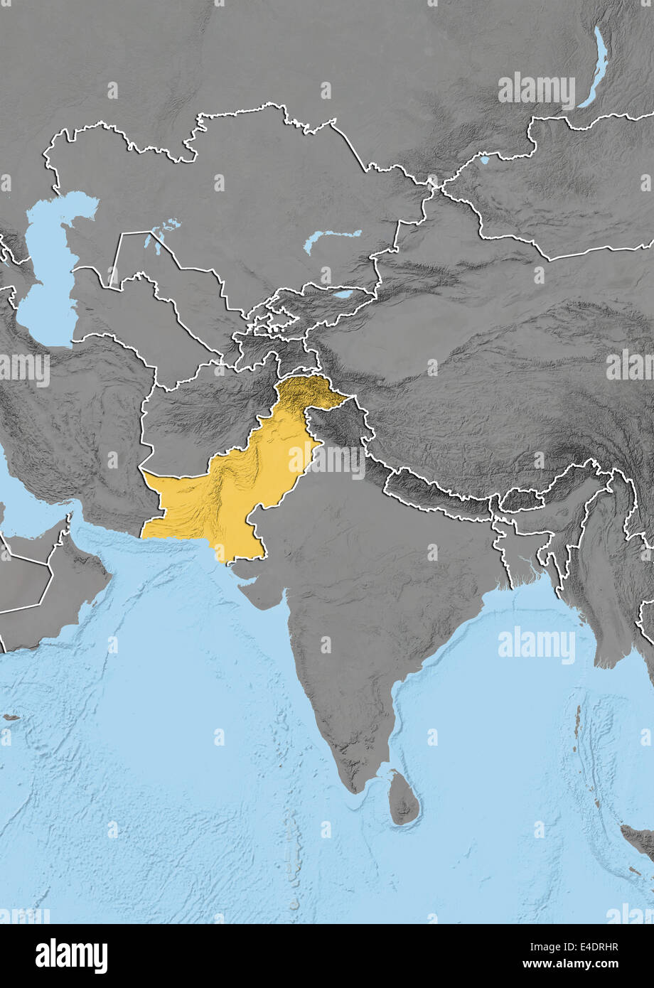 Pakistan relief map hi-res stock photography and images - Alamy