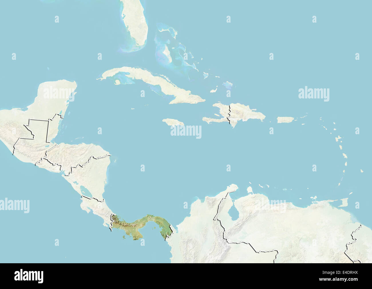 Panama, Relief Map Stock Photo - Alamy