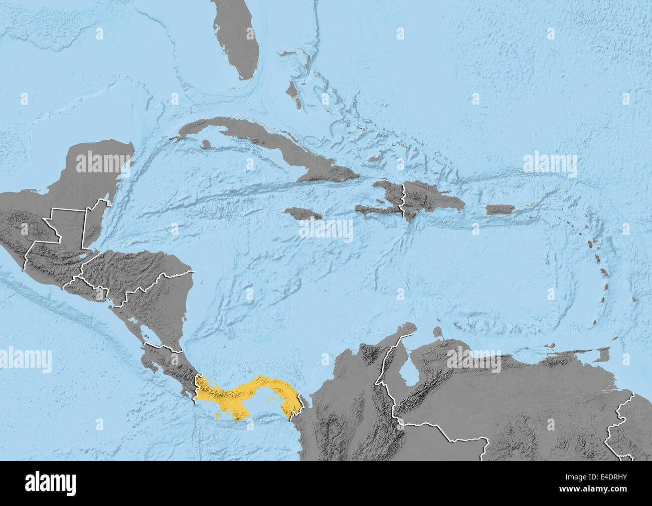 Panama, Relief Map Stock Photo - Alamy