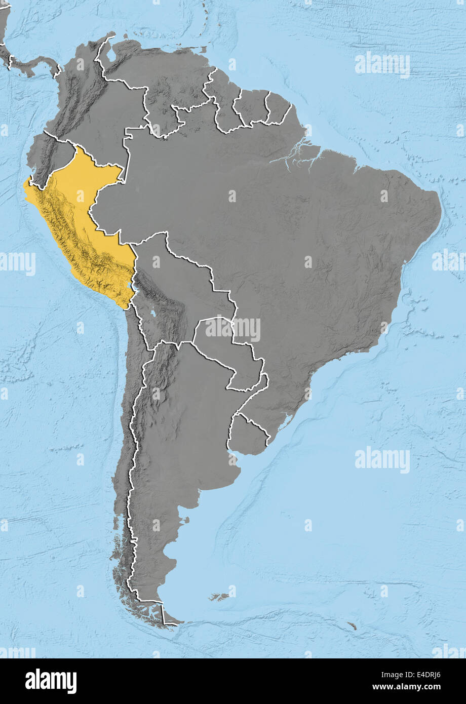 Peru, Relief Map Stock Photo - Alamy