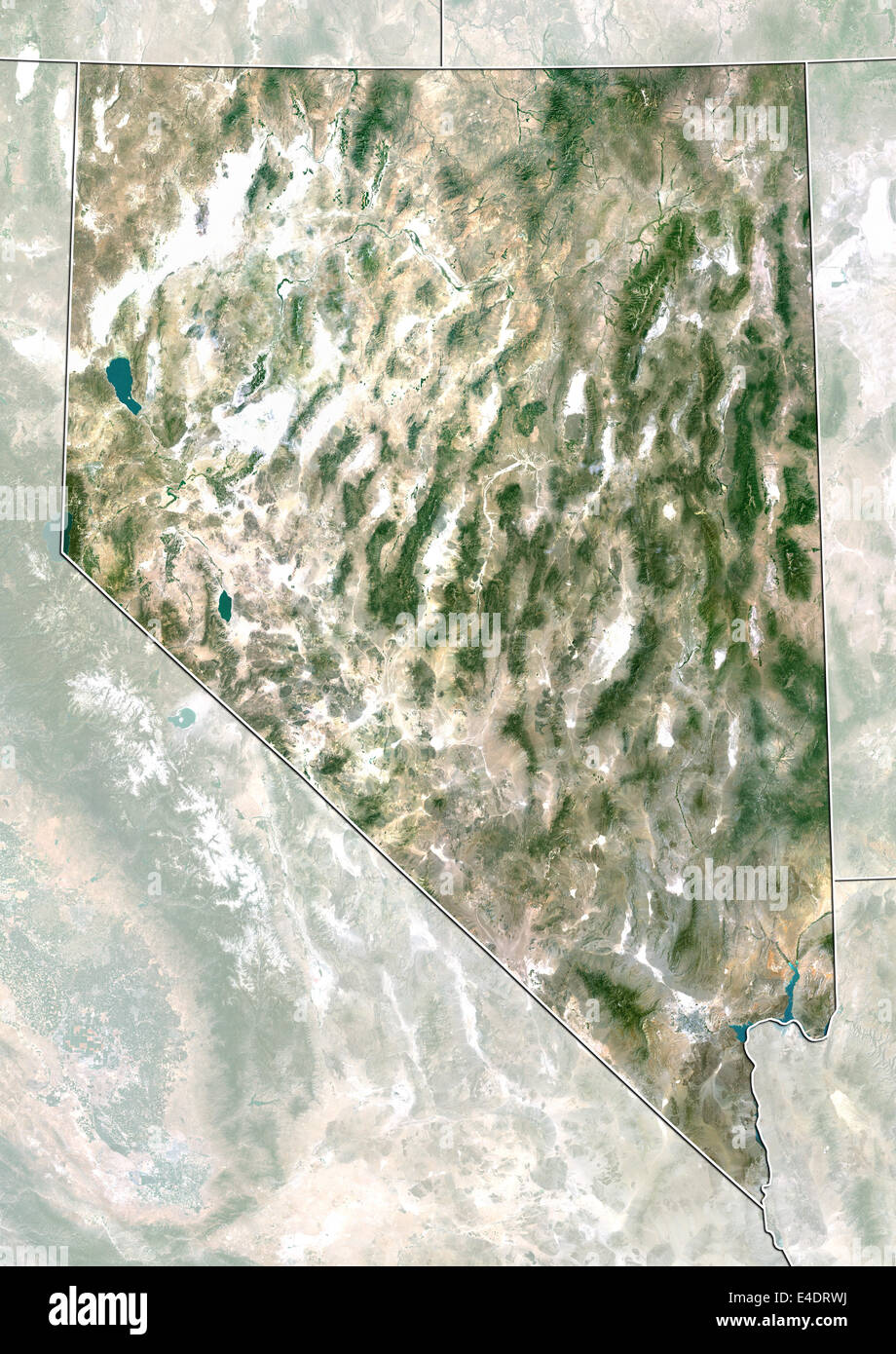 State of Nevada, United States, True Colour Satellite Image Stock Photo ...