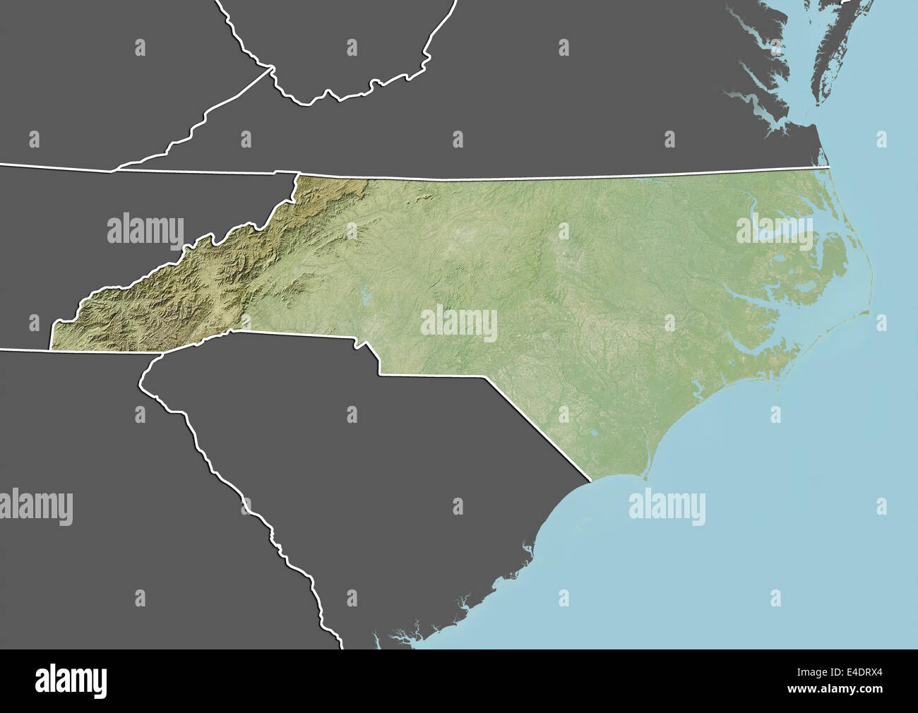 North carolina relief map hi-res stock photography and images - Alamy