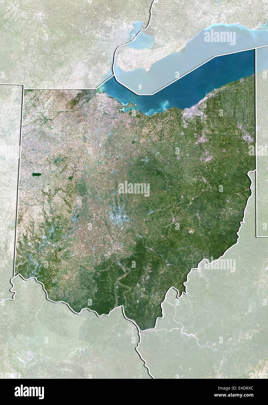 State of Ohio, United States, True Colour Satellite Image Stock Photo ...