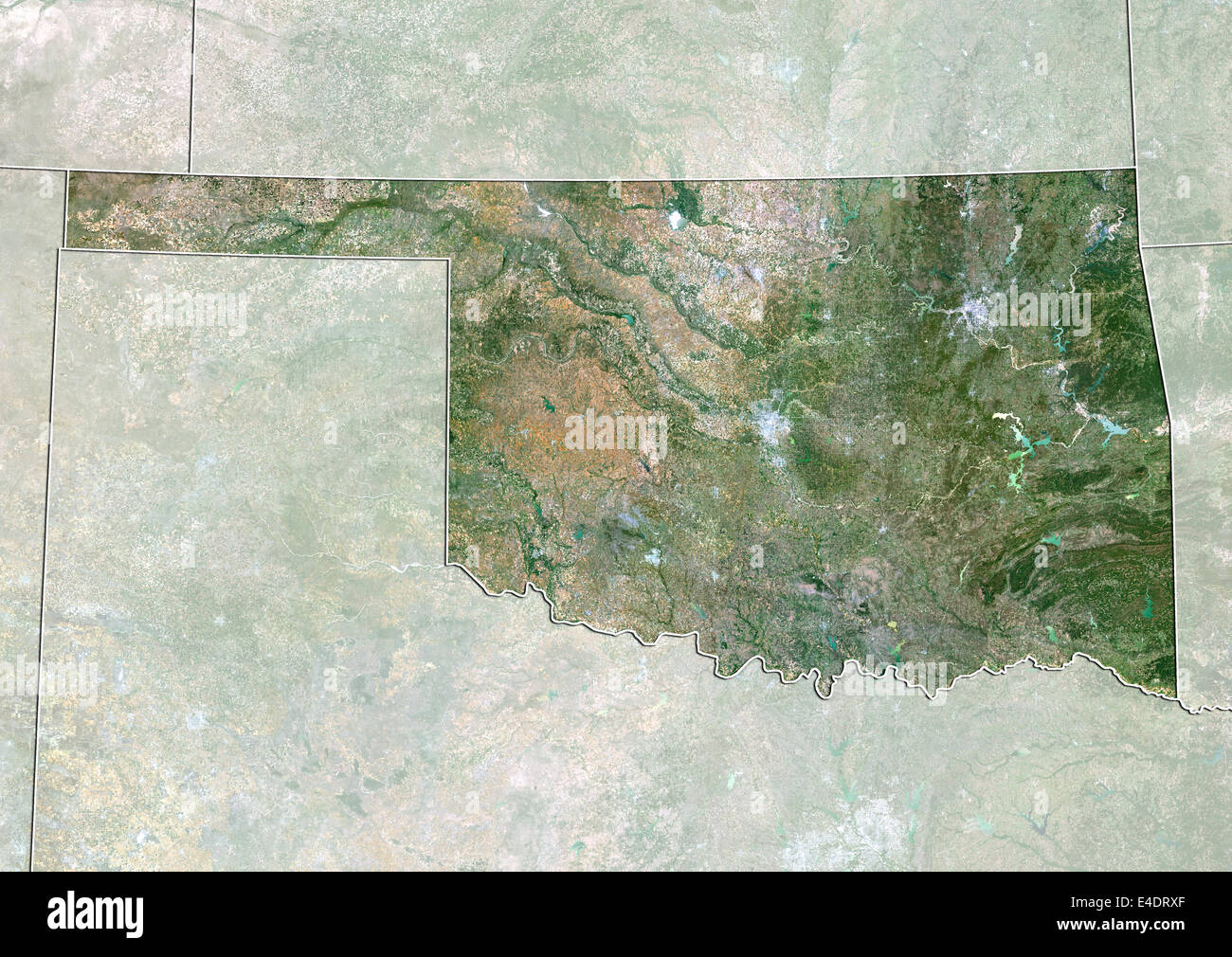Physical map of oklahoma hi-res stock photography and images - Alamy