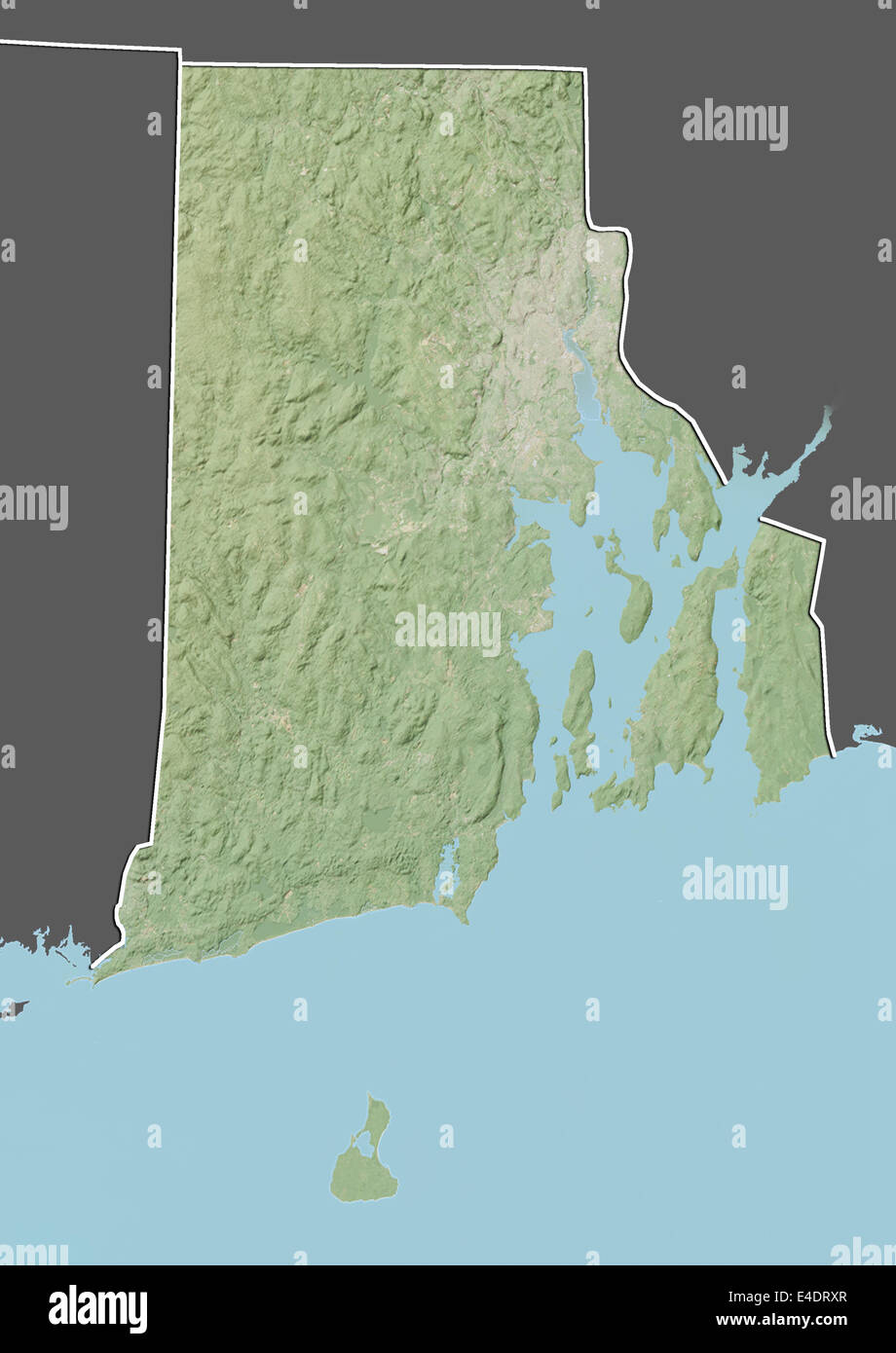 State of Rhode Island, United States, Relief Map Stock Photo - Alamy
