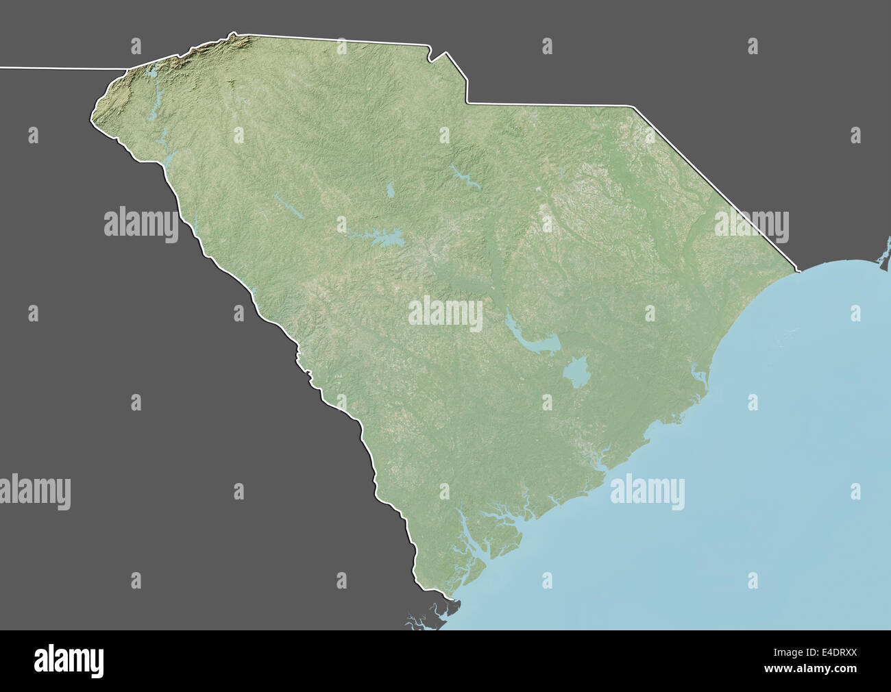 State of South Carolina, United States, Relief Map Stock Photo - Alamy
