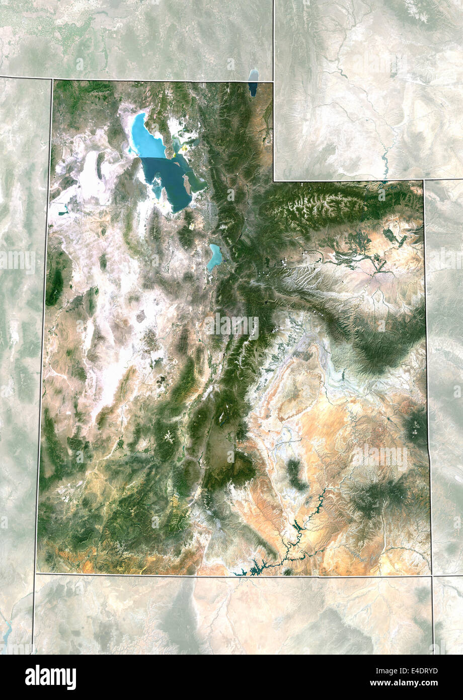 State of Utah, United States, True Colour Satellite Image Stock Photo ...