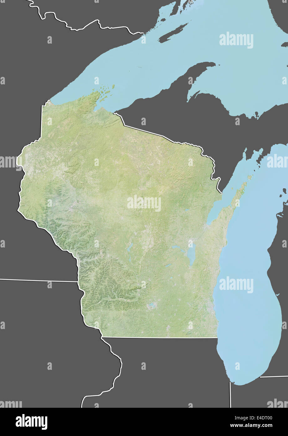 Physical map of wisconsin hi-res stock photography and images - Alamy