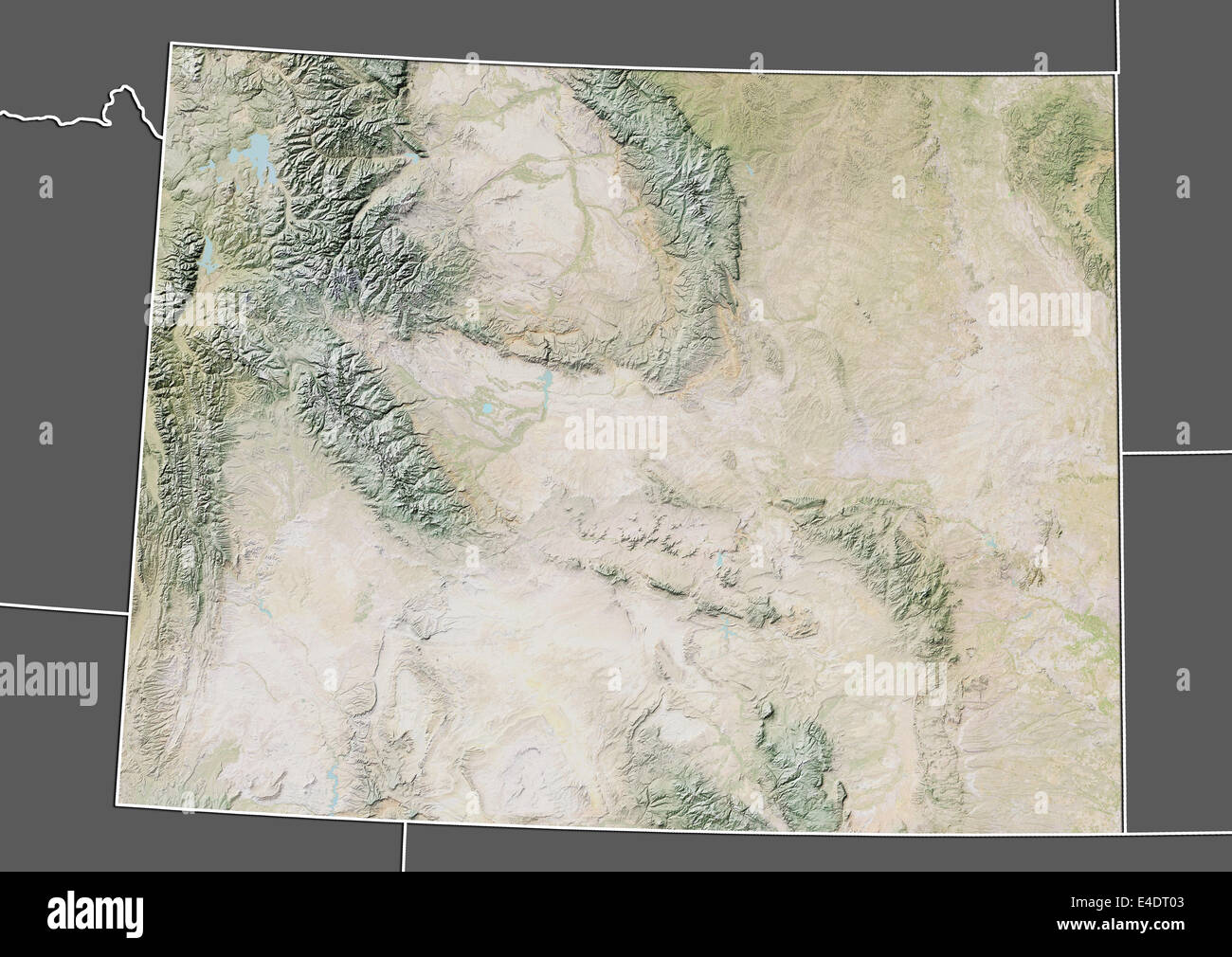 Physical map of wyoming hi-res stock photography and images - Alamy