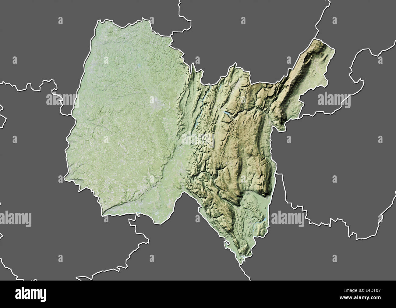 Departement of Ain, France, Relief Map Stock Photo - Alamy