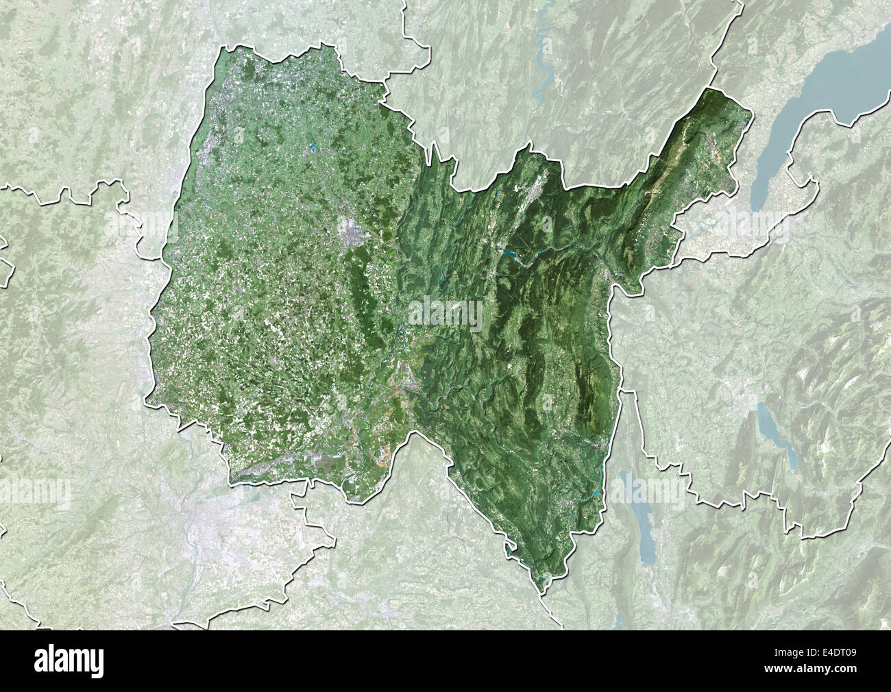 Departement of Ain, France, True Colour Satellite Image Stock Photo - Alamy