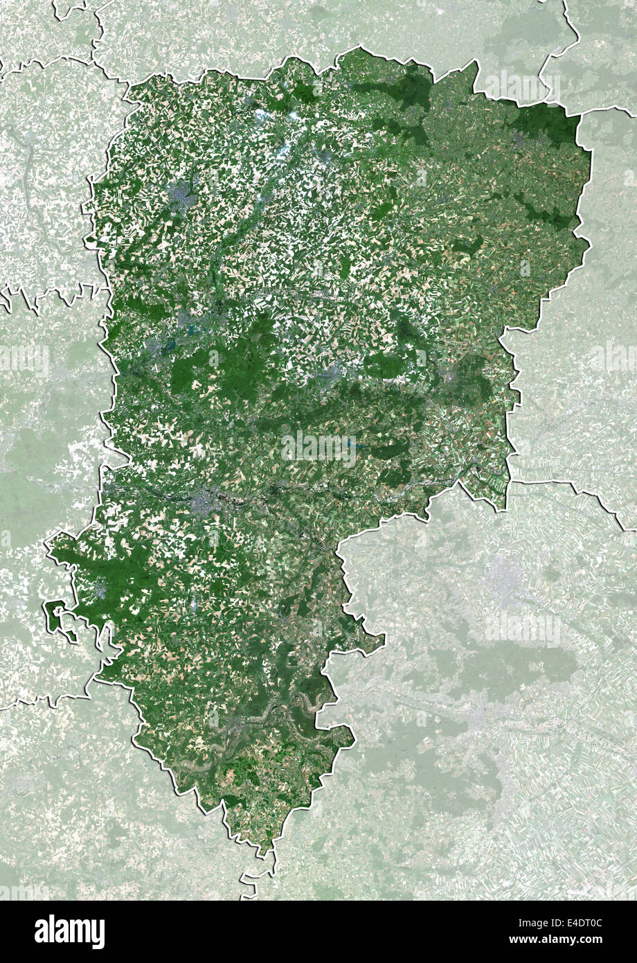 Departement of Aisne, France, True Colour Satellite Image Stock Photo ...