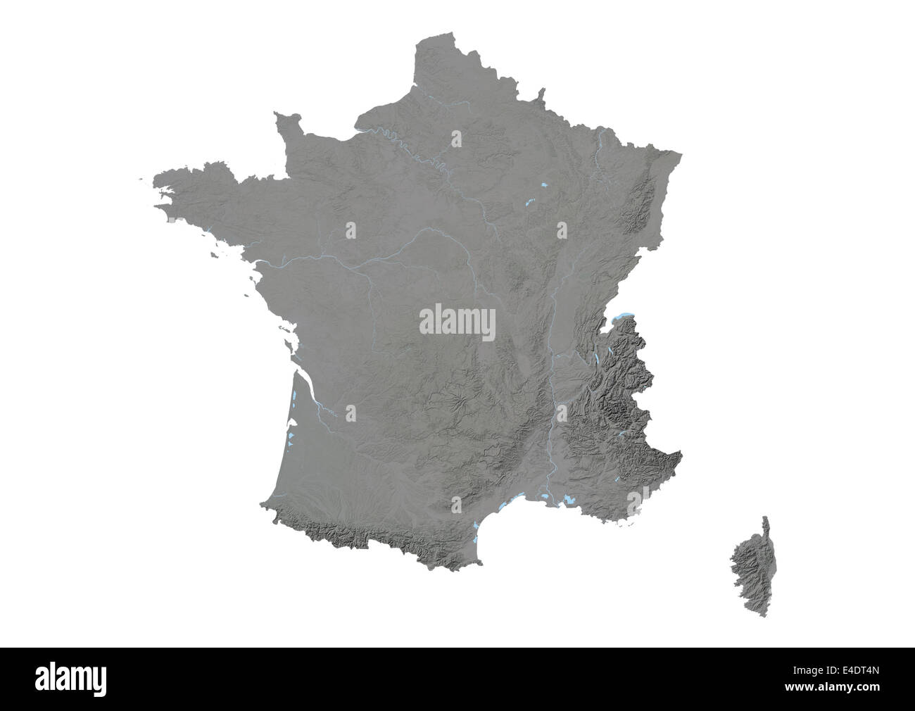 France, Relief Map Stock Photo - Alamy