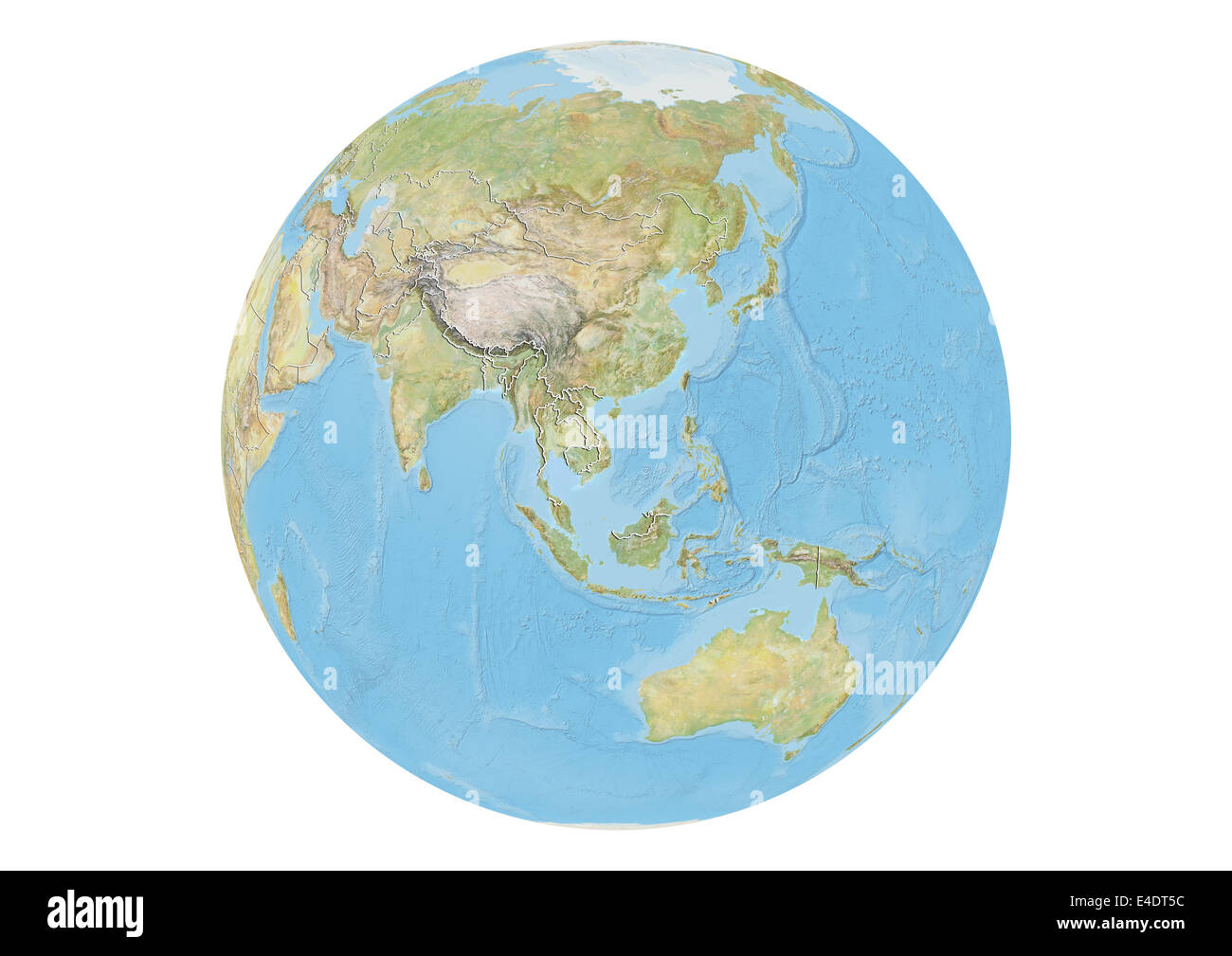 Asia relief map country borders hi-res stock photography and images - Alamy