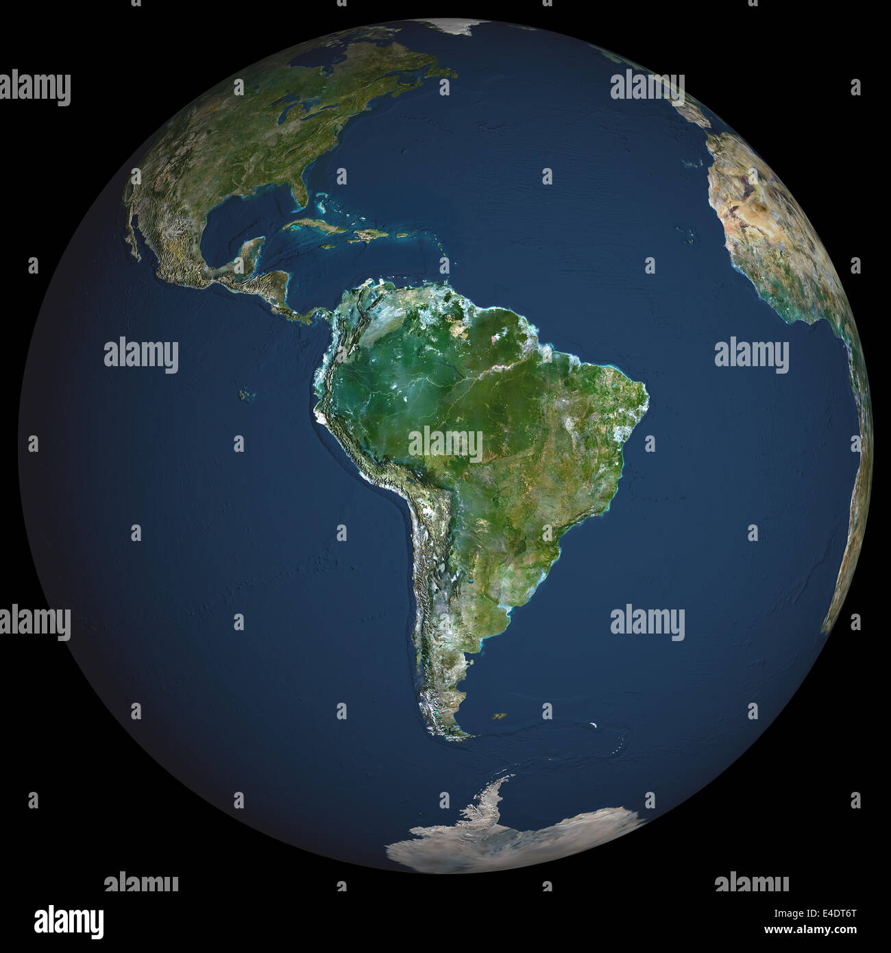Globe South America, True Colour Satellite Image. Earth. True colour ...