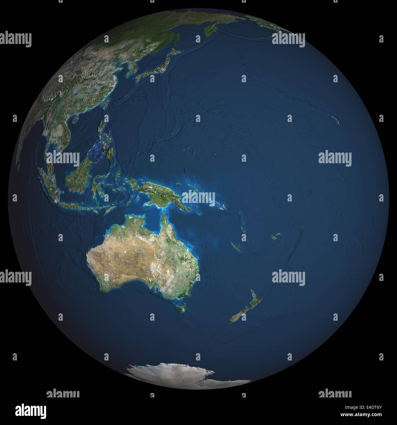 Globe Oceania, True Colour Satellite Image. Earth. True colour ...