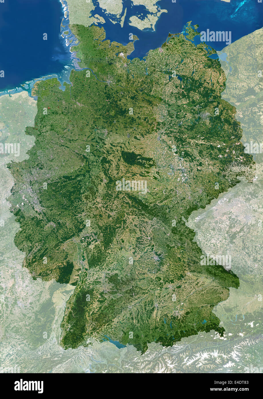 Germany, True Colour Satellite Image With Mask. Germany, true colour ...