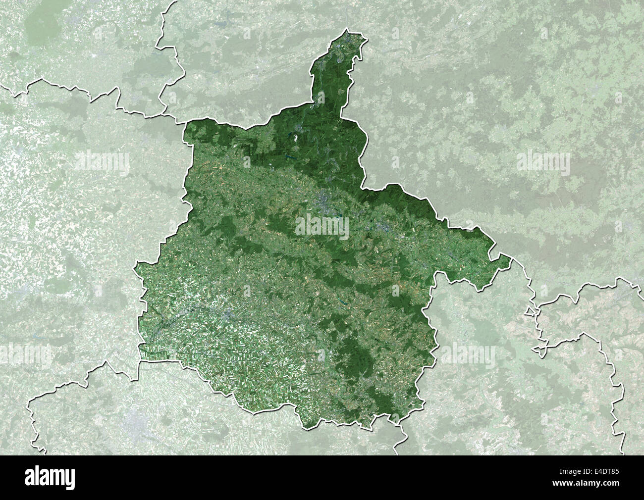 Departement of Ardennes, France, True Colour Satellite Image Stock ...