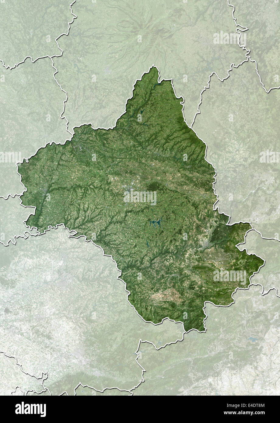 Departement of Aveyron, France, True Colour Satellite Image Stock Photo ...