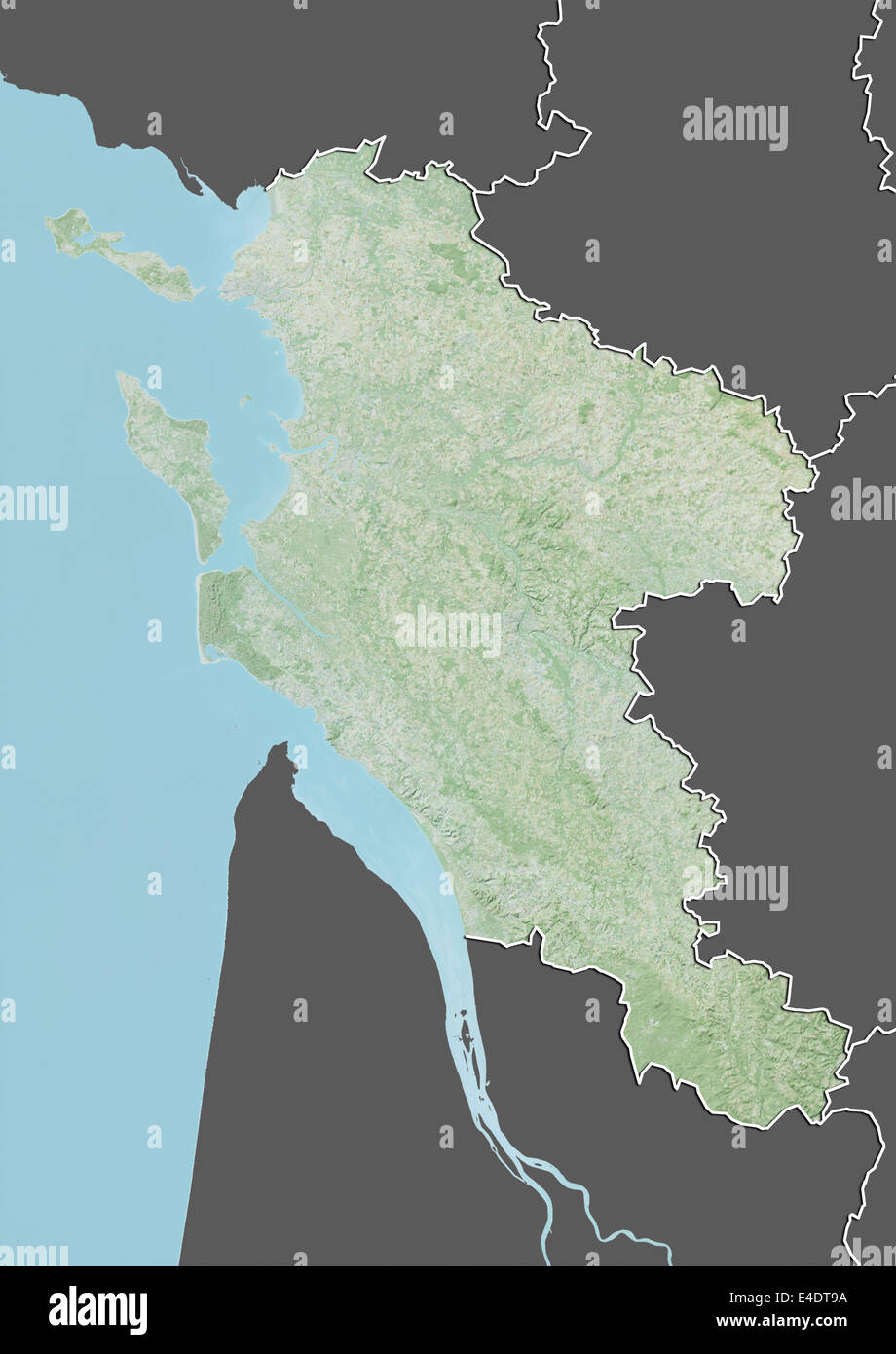 Departement of Charente-Maritime, France, Relief Map Stock Photo - Alamy